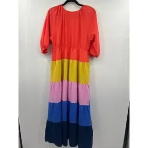 entro | Dresses | Entro Rainbow Colorblock Maxi Dress Size Med Boho ...